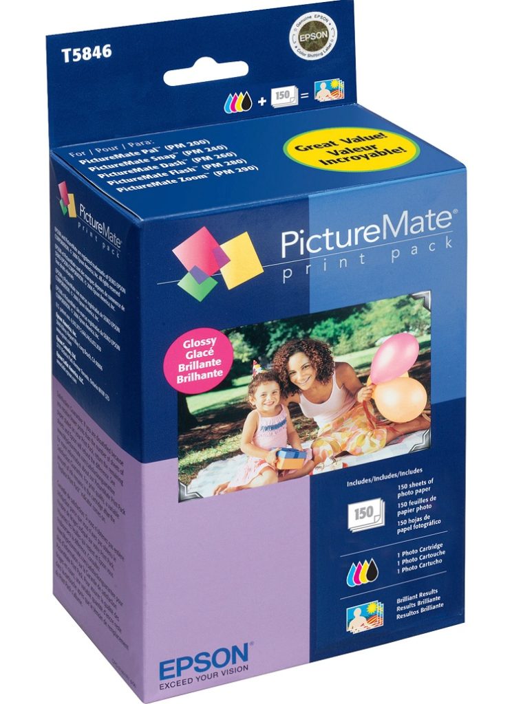 PACK DE CARTUCHO DE TINTA Y PAPEL FOTOGRAFICO EPSON 150 x 4″X6″, PARA ...